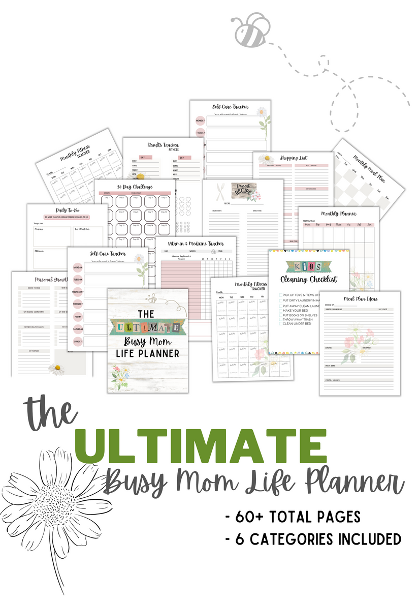 The Ultimate Busy Mom Life Planner (65 pages) – 24hourprintables.com