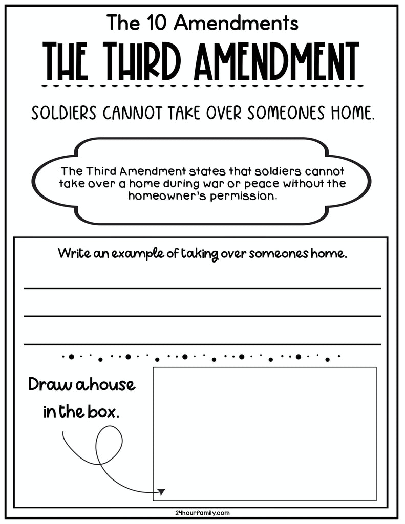 First 10 Amendments Study Guide for Kids (10 Pages) – 24hourprintables.com