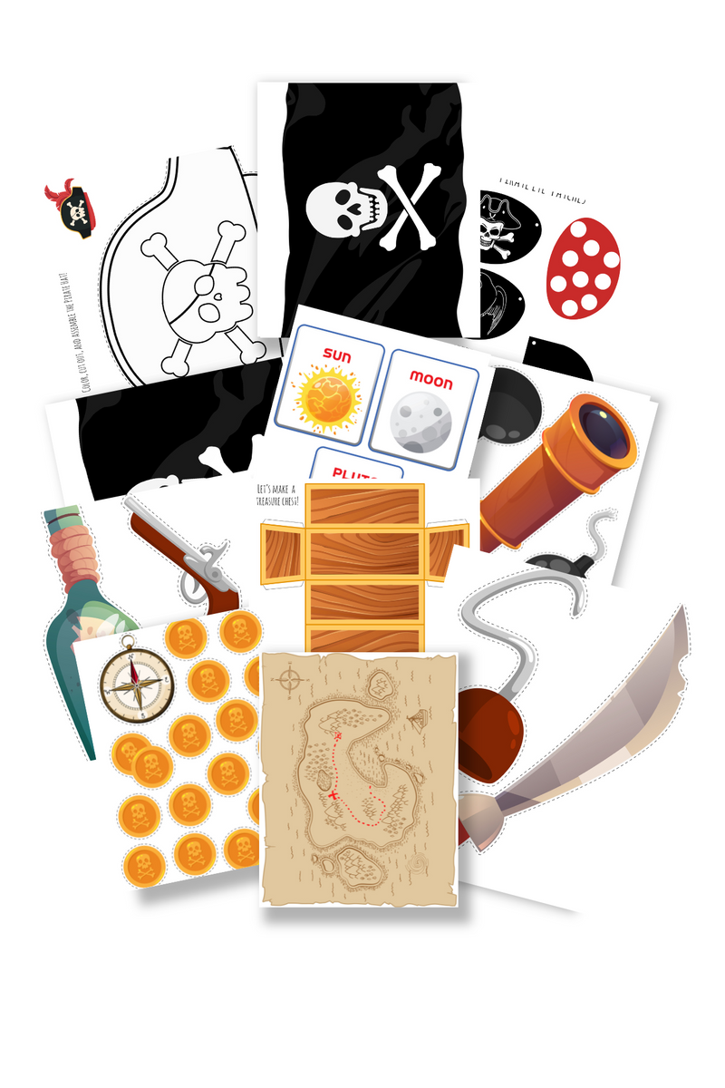 Pirate Pretend Play Printable Pack (13 Pages) – 24hourprintables.com